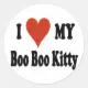 I Love My Boo Boo Kitty Merchandise Classic Round Sticker | Zazzle