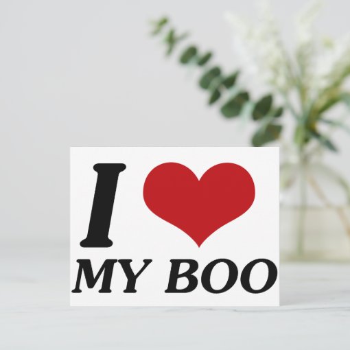 I Love My Boo (Heart) Postcard | Zazzle