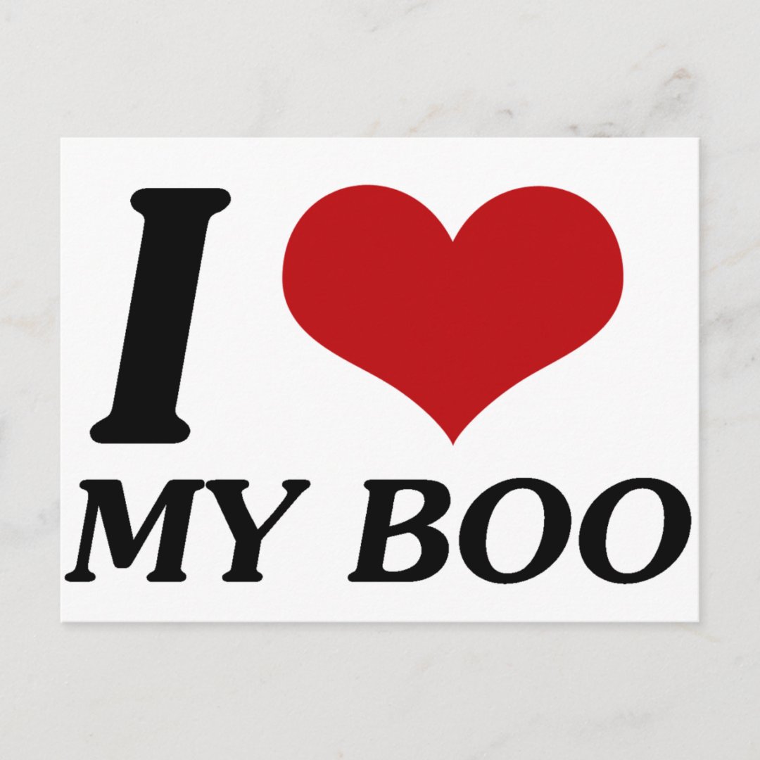 I Love My Boo (Heart) Postcard | Zazzle