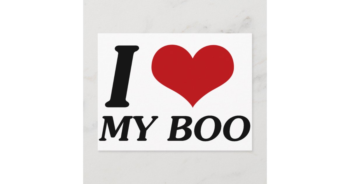 I Love My Boo (Heart) Postcard | Zazzle