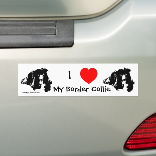 I Love My Border Collie Bumper Sticker | Zazzle