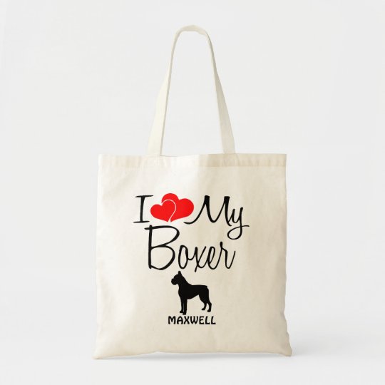 I Love My Boxer Dog Tote Bag | Zazzle.com