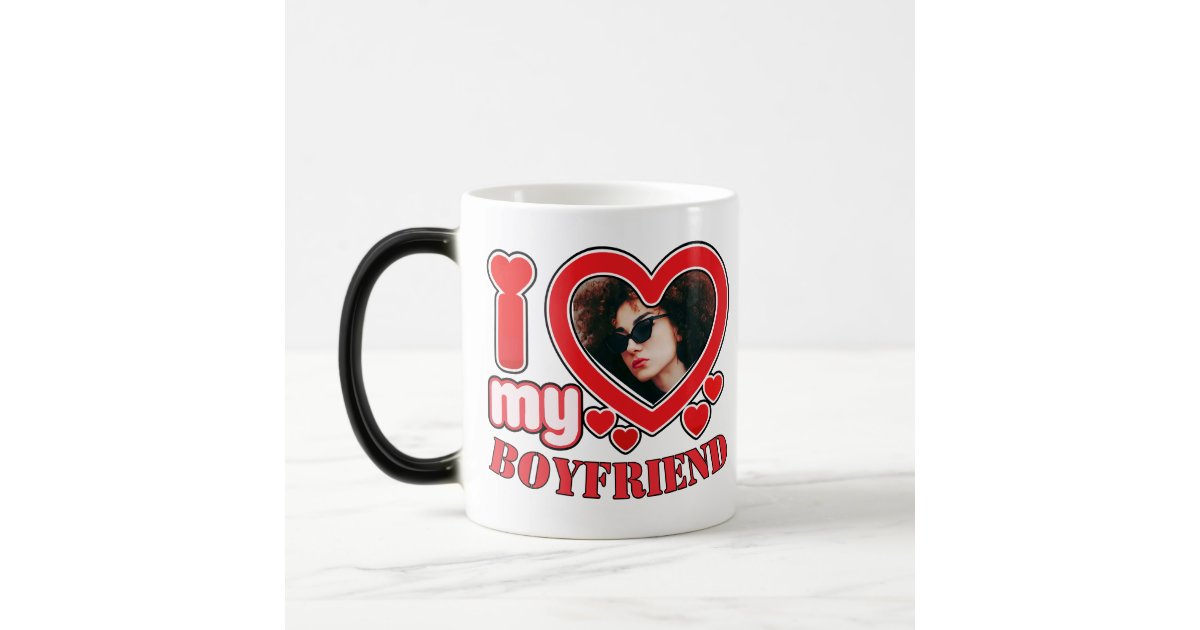 I Love My Boyfriend Personalized Color Morph Mug | Zazzle