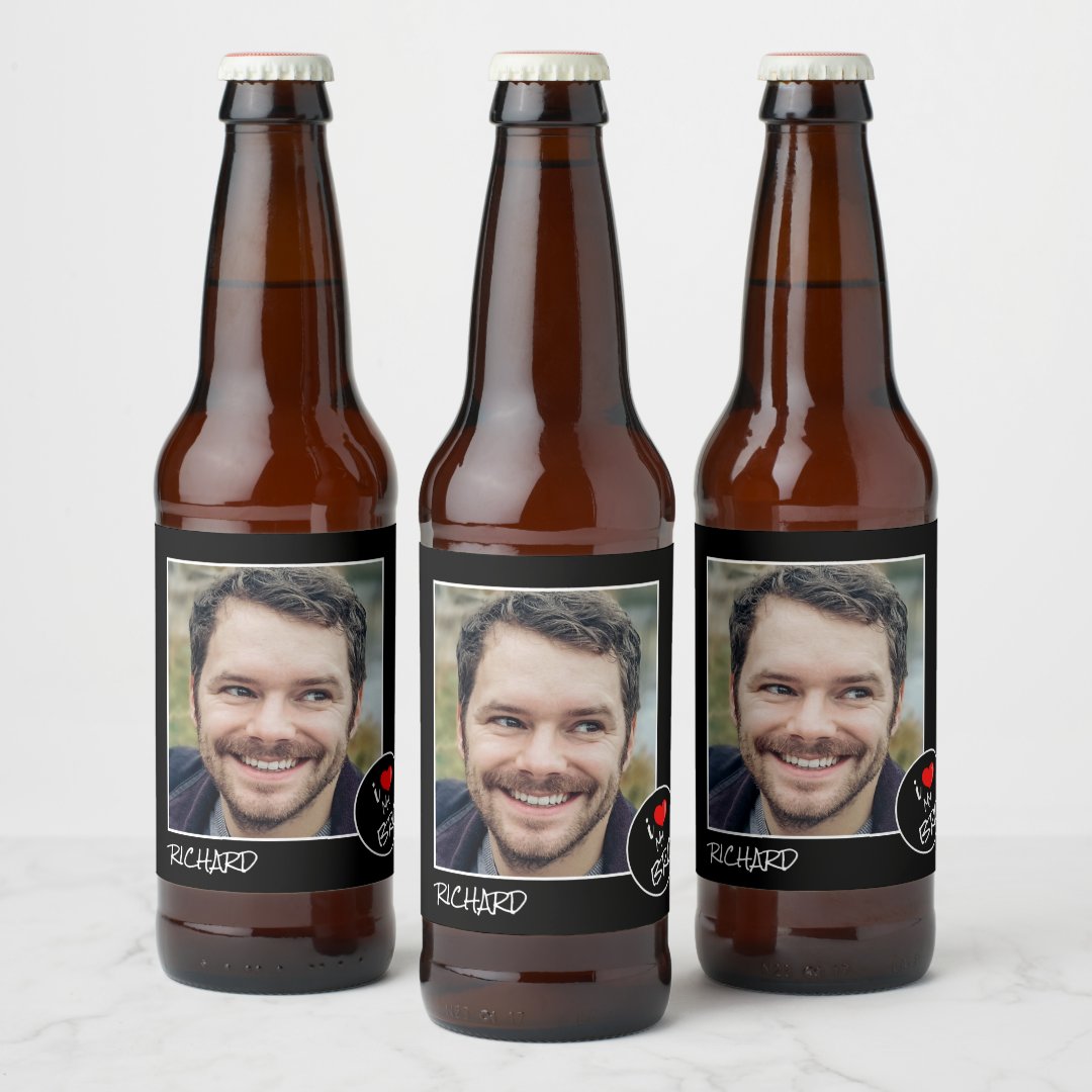 I Love My Bro, Custom Photo – Personalized Beer Bottle Label | Zazzle