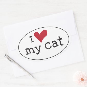 I Love My Cat Sticker | Zazzle