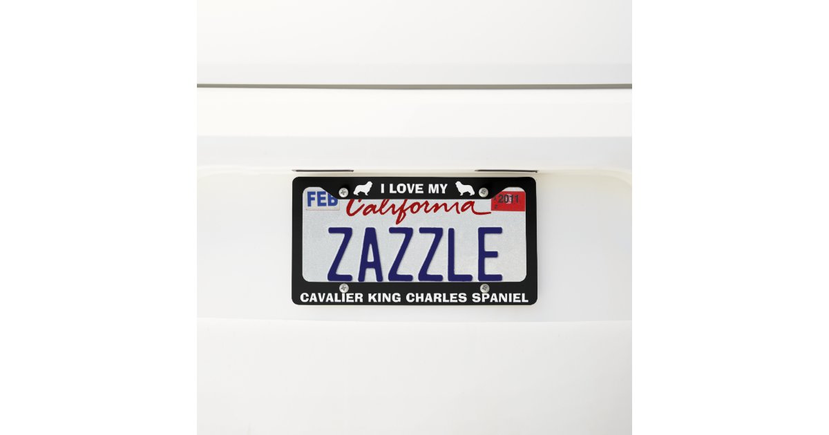 I Love My Cavalier King Charles Spaniel - Custom License Plate Frame ...