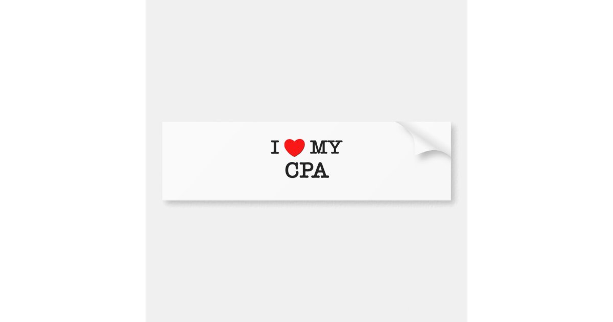 I Love My CPA Bumper Sticker | Zazzle