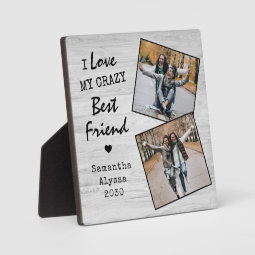 I Love My Crazy Best Friend Friendship Photo Plaque | Zazzle