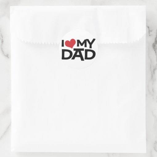 I Love My Dad Father's Day Sticker | Zazzle