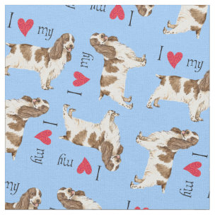 I Love my Cocker Spaniel Fabric | Zazzle