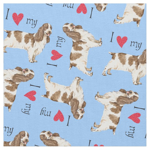 I Love my Cocker Spaniel Fabric | Zazzle