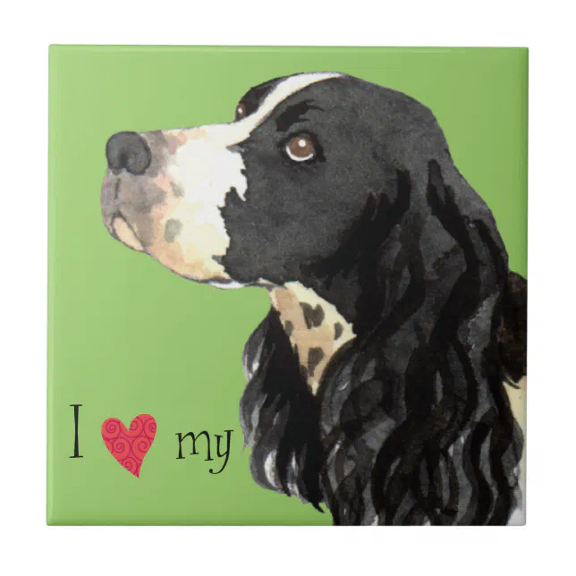 I Love my English Springer Spaniel Tile | Zazzle