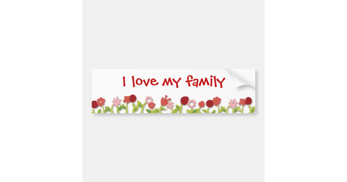 I love my family bumper sticker | Zazzle