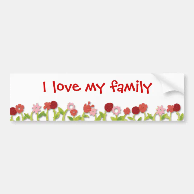 I love my family bumper sticker | Zazzle