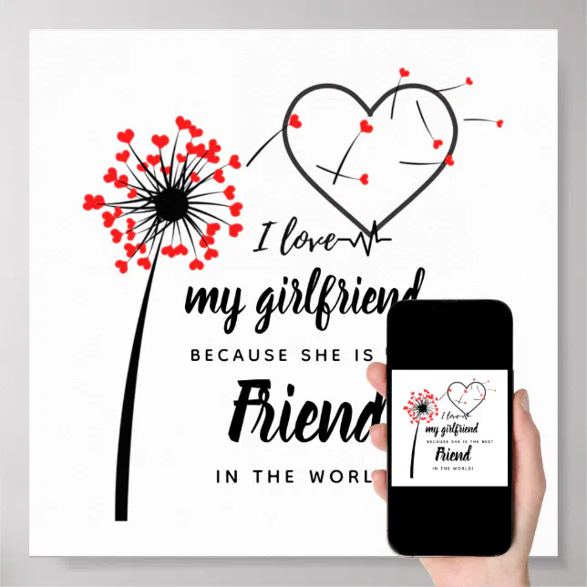 I Love My Girlfriend PHOTO Gift Personalized Heart Poster | Zazzle
