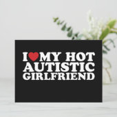 I Love My Hot Autistic Girlfriend GF Autism Heart Invitation | Zazzle