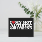 I Love My Hot Autistic Girlfriend GF Autism Heart Postcard | Zazzle