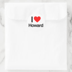 I Love My Howard Classic Round Sticker | Zazzle