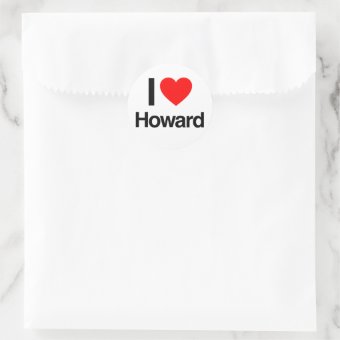 I Love My Howard Classic Round Sticker | Zazzle