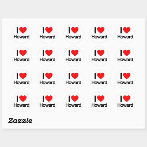I Love My Howard Classic Round Sticker | Zazzle