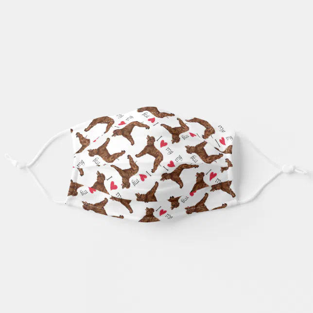 I Love my Irish Water Spaniel Cloth Face Mask | Zazzle