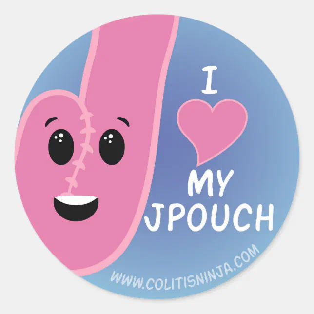 I Love My J-Pouch Stickers! Classic Round Sticker | Zazzle