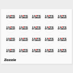 I Love My Library Librarian Gift Classic Round Sticker | Zazzle