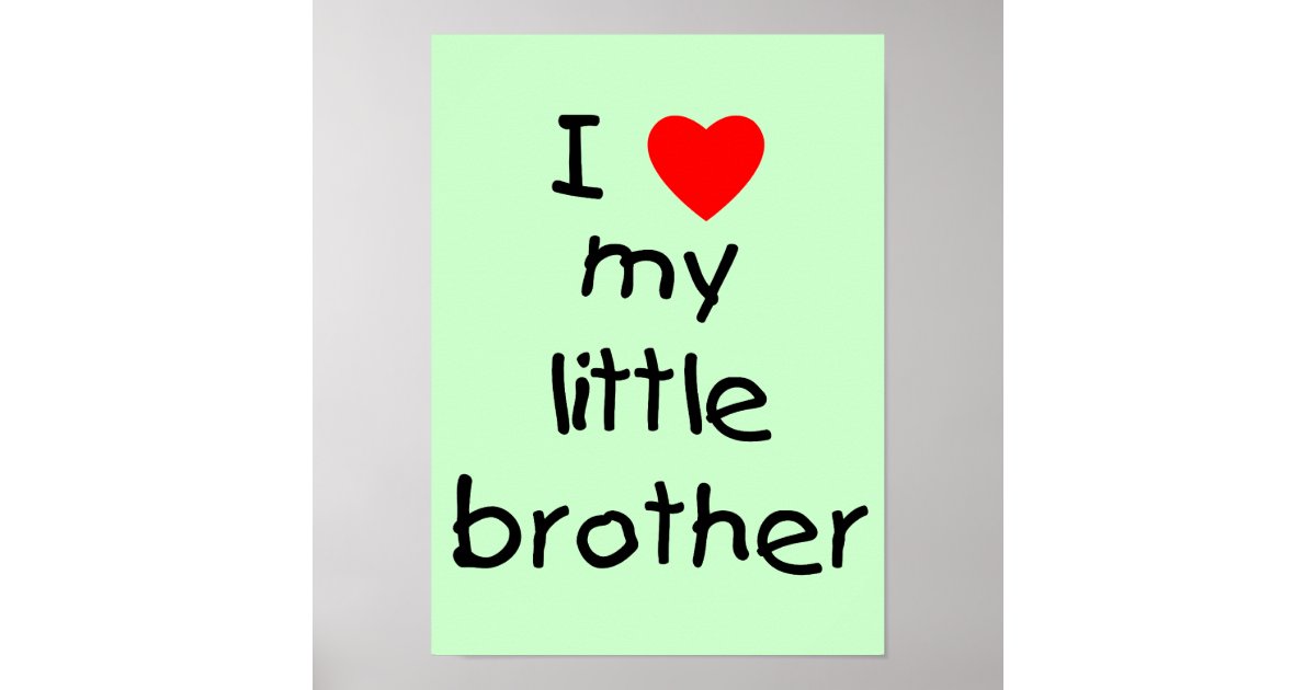 I Love My Little Brother Poster | Zazzle