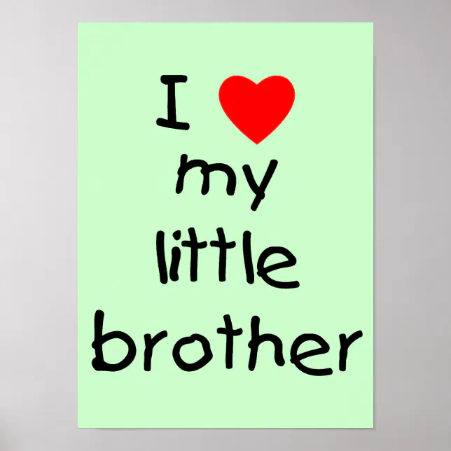 I Love My Little Brother Poster | Zazzle