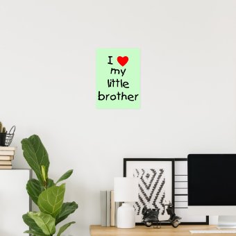 I Love My Little Brother Poster | Zazzle