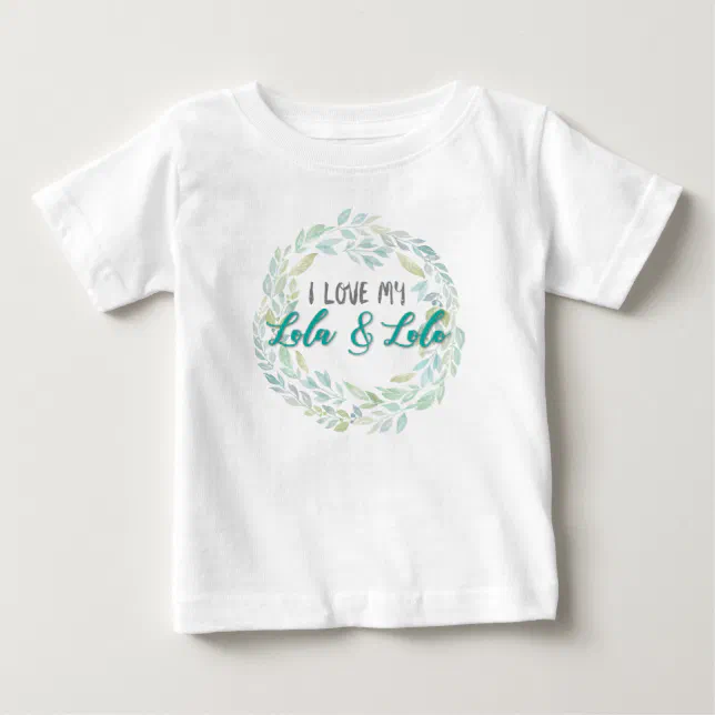 I Love My Lola & Lolo Wreath Baby T-Shirt | Zazzle