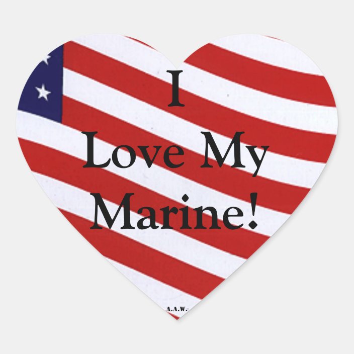 I Love My Marine Sticker | Zazzle.com