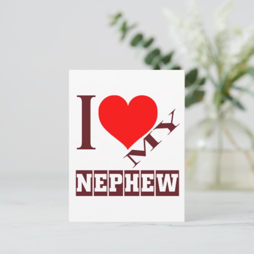 i love my Nephew. Postcard | Zazzle