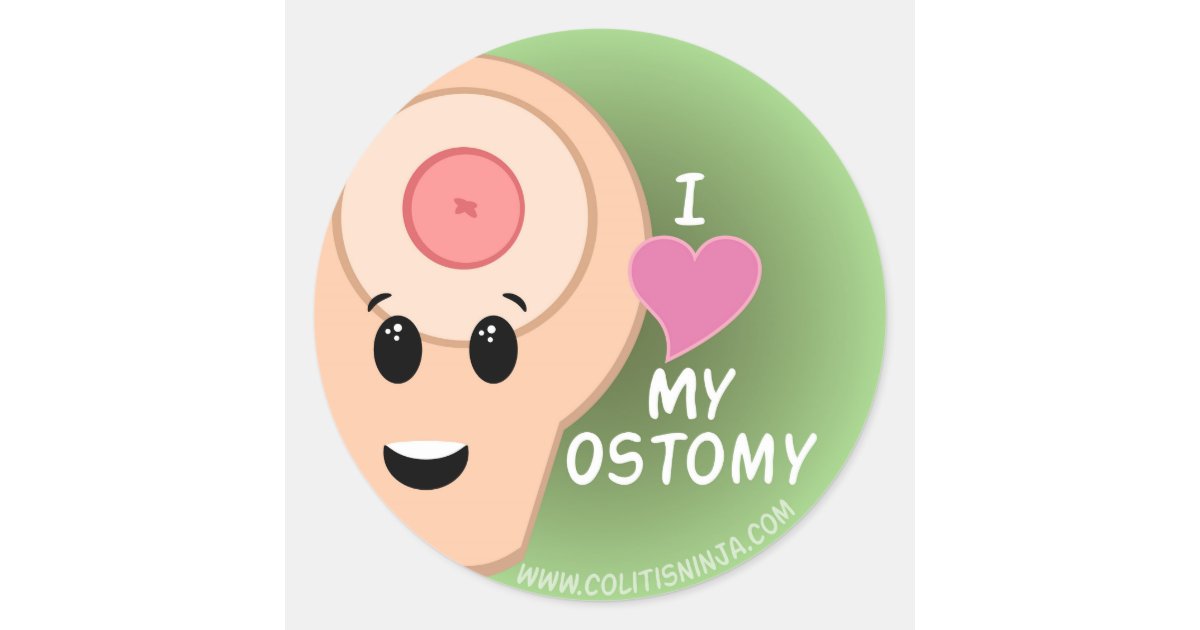 I Love My Ostomy Classic Round Sticker | Zazzle