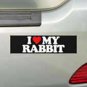I LOVE MY RABBIT BUMPER STICKER | Zazzle