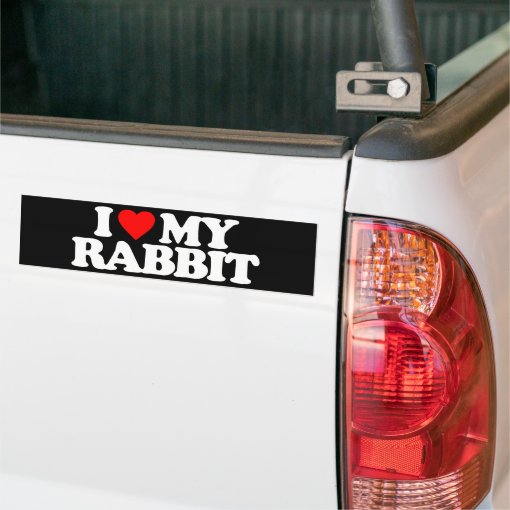 I LOVE MY RABBIT BUMPER STICKER | Zazzle