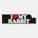 I LOVE MY RABBIT BUMPER STICKER | Zazzle