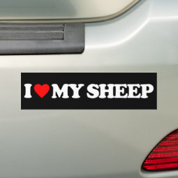 I LOVE MY SHEEP BUMPER STICKER | Zazzle