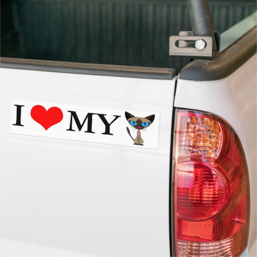 I Love My Siamese Cat Bumper Sticker | Zazzle