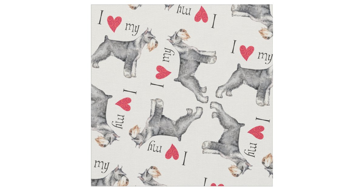 I Love my Standard Schnauzer Fabric | Zazzle