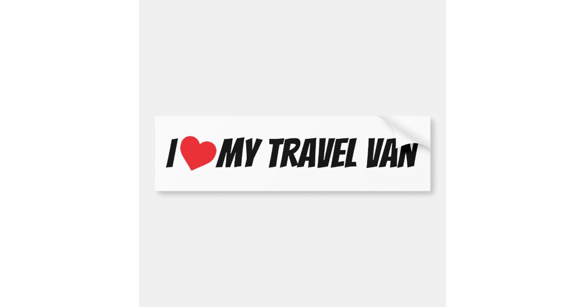 I Love My Travel Van Love Heart Bumper Sticker | Zazzle