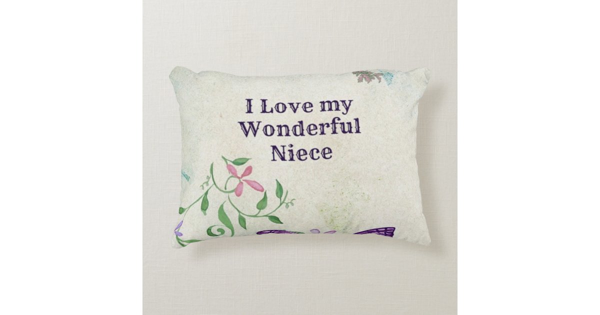 I Love My Wonderful Niece Decorative Pillow Zazzle