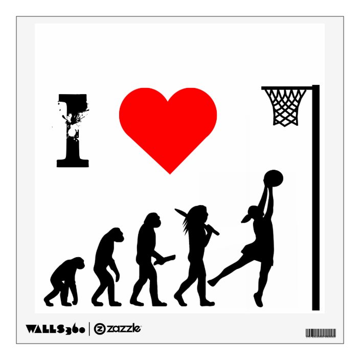 I Love Netball Evolution Theme Design Wall Decal | Zazzle.com