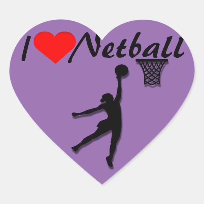 I Love Netball Picture Heart Sticker | Zazzle.com