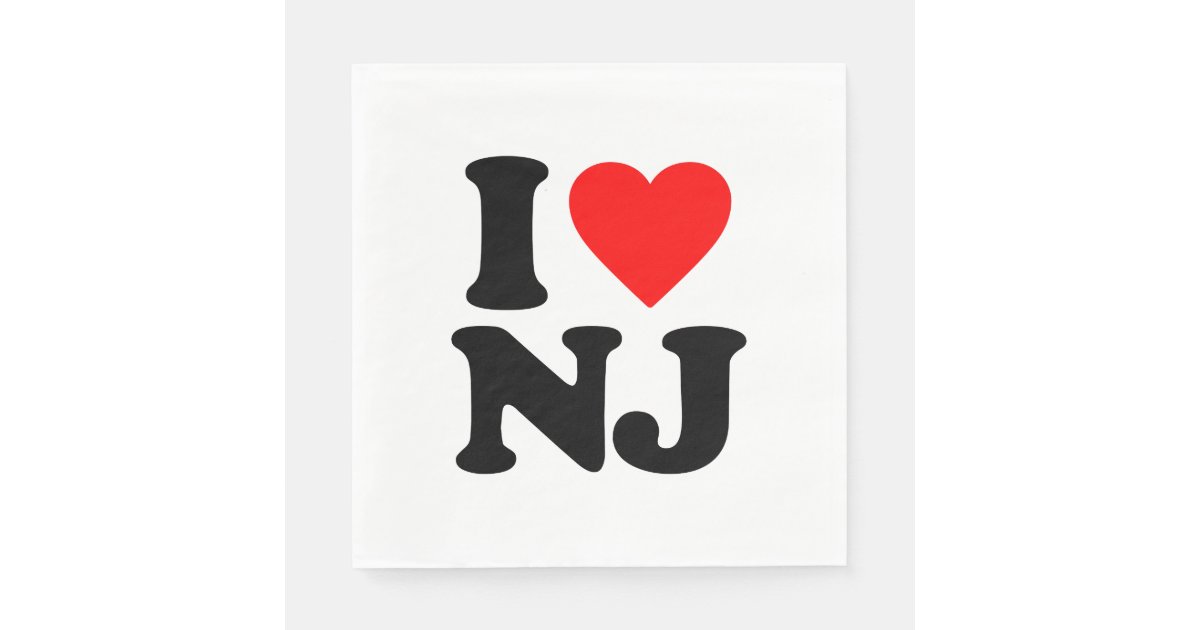 I LOVE NJ PAPER NAPKINS | Zazzle