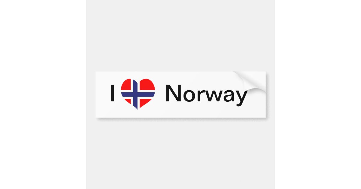 I love Norway Bumper Sticker | Zazzle