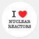 I Love Nuclear Reactors Classic Round Sticker | Zazzle