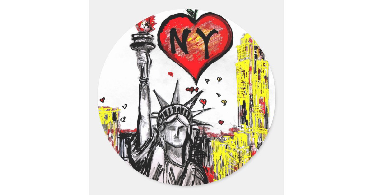 I love NY Classic Round Sticker | Zazzle