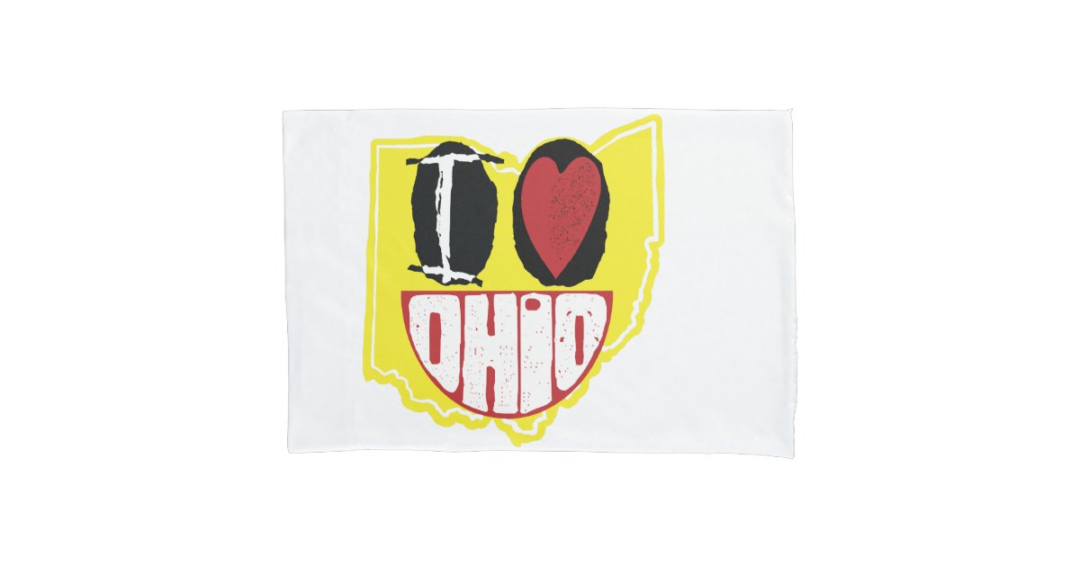 I Love Ohio Smiling Happy Face Pillow Case | Zazzle