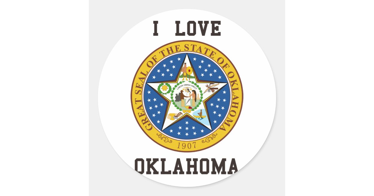 I Love Oklahoma Classic Round Sticker | Zazzle